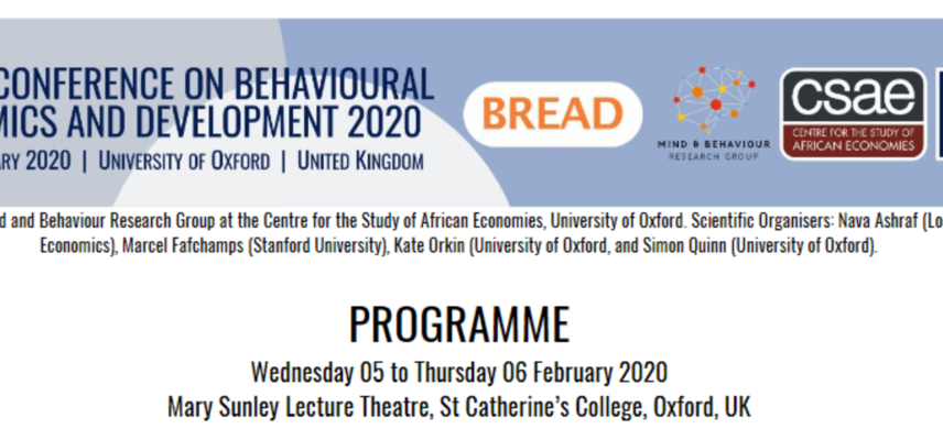 BREAD Conference on Behavioural Economics and Development | CENTRE FOR ...
